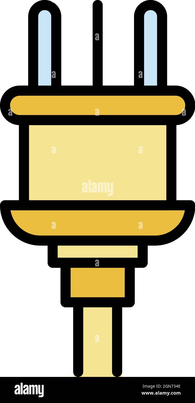 American plug icon. Outline american plug vector icon color flat ...