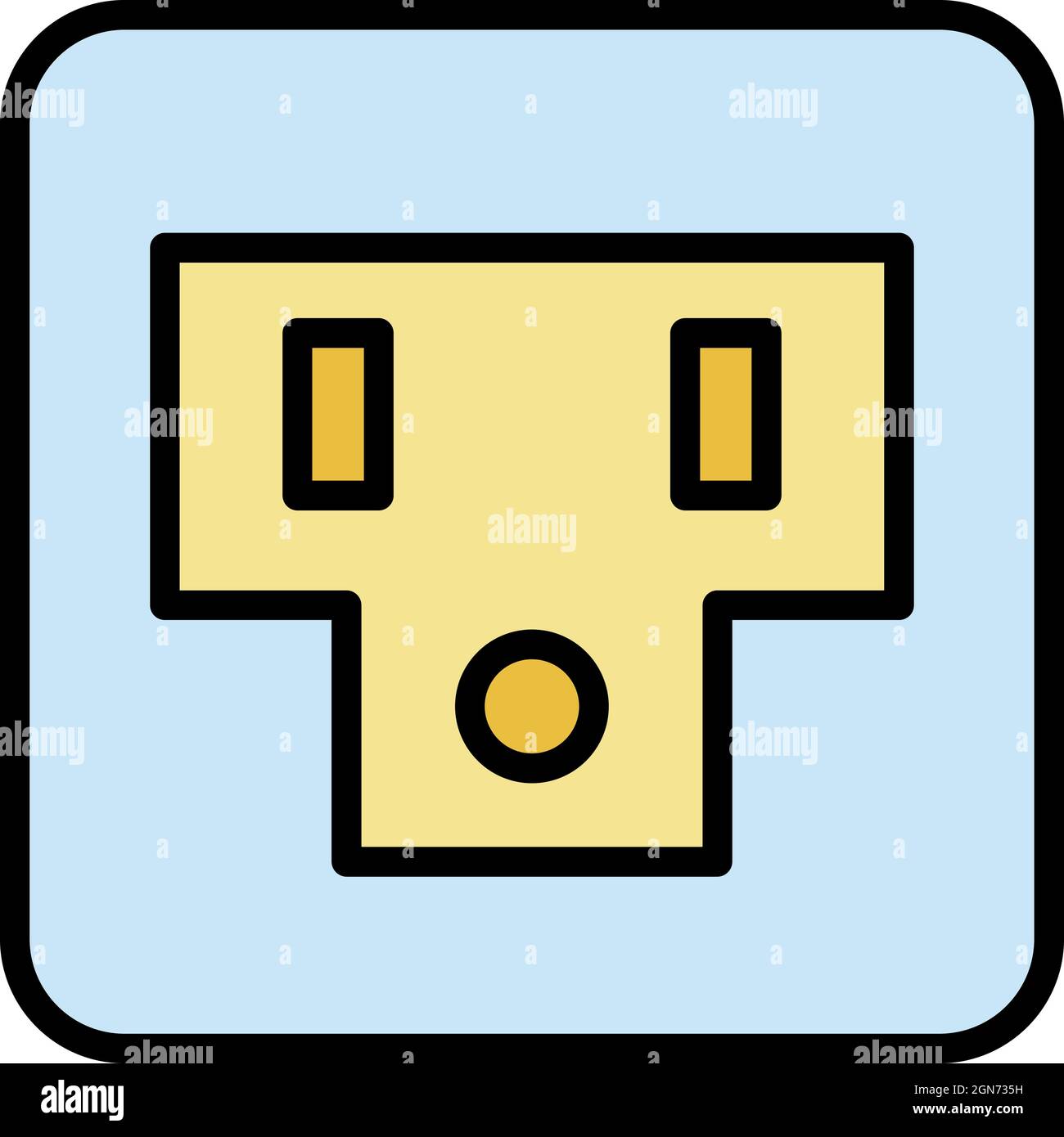 Usa socket icon. Outline usa socket vector icon color flat isolated ...