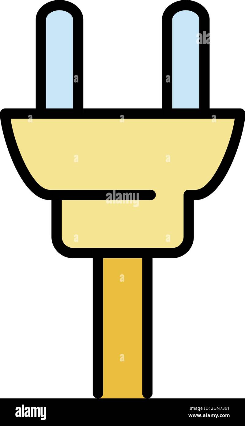 Modern plug wire icon. Outline modern plug wire vector icon color flat ...