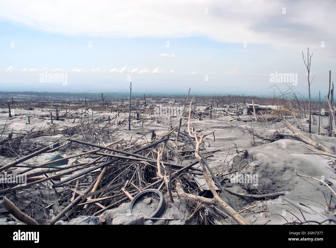 This is the view after Mount Merapi erupted in 2010 which caused a lot ...