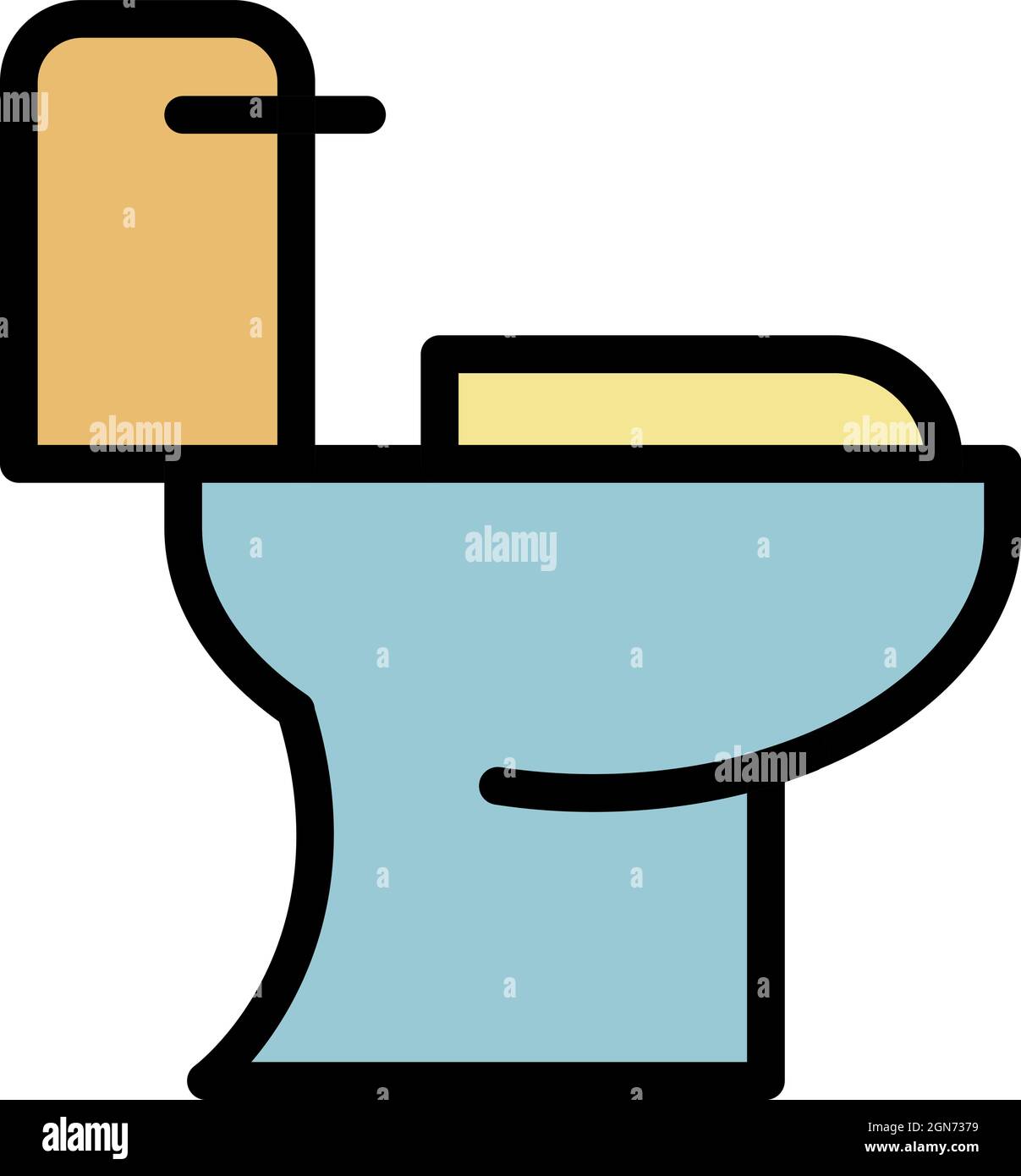 Modern toilet icon. Outline modern toilet vector icon color flat ...
