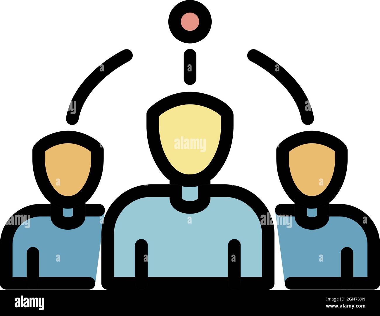Administrator and team icon. Outline administrator and team vector icon ...