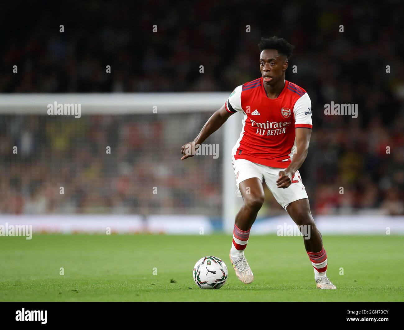 London, England, 22nd September 2021. Albert Sambi Lokonga of Arsenal ...