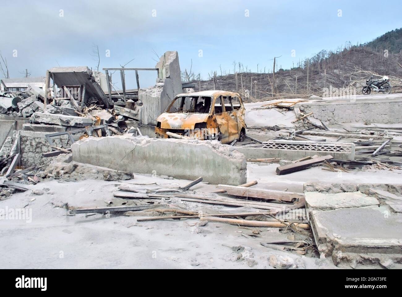This is the view after Mount Merapi erupted in 2010 which caused a lot ...
