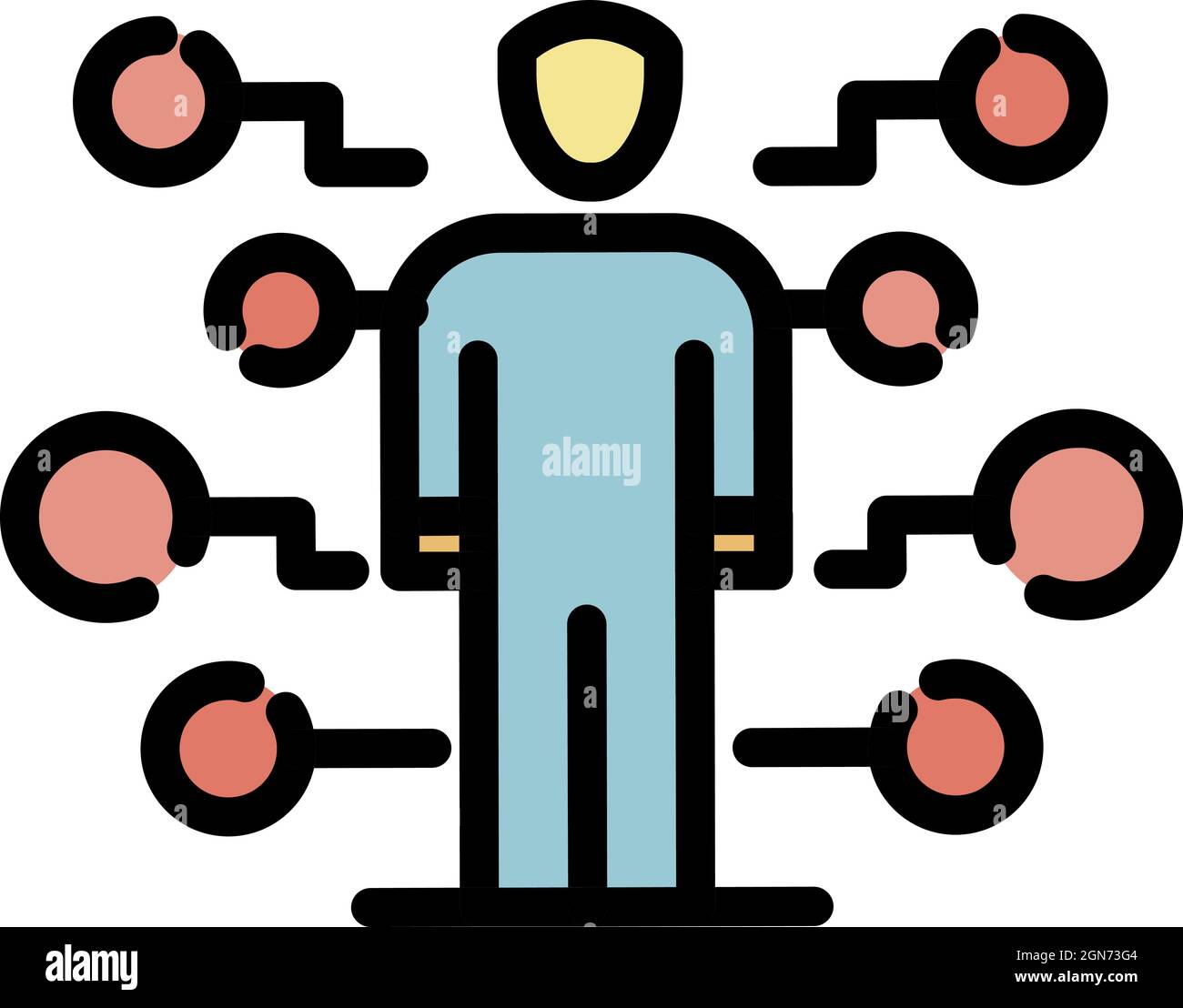 Admin and control bubbles icon. Outline admin and control bubbles ...