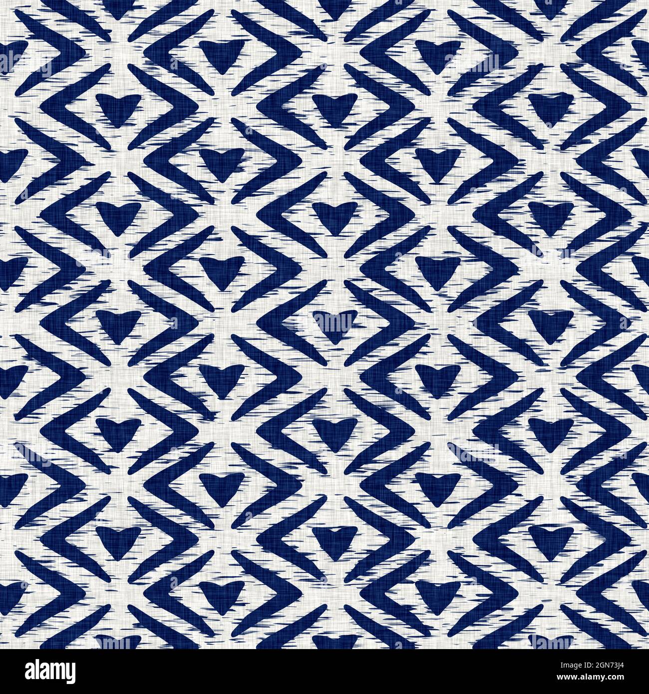 Indigo dyed fabric geo shape pattern texture. Seamless textile fashion ...