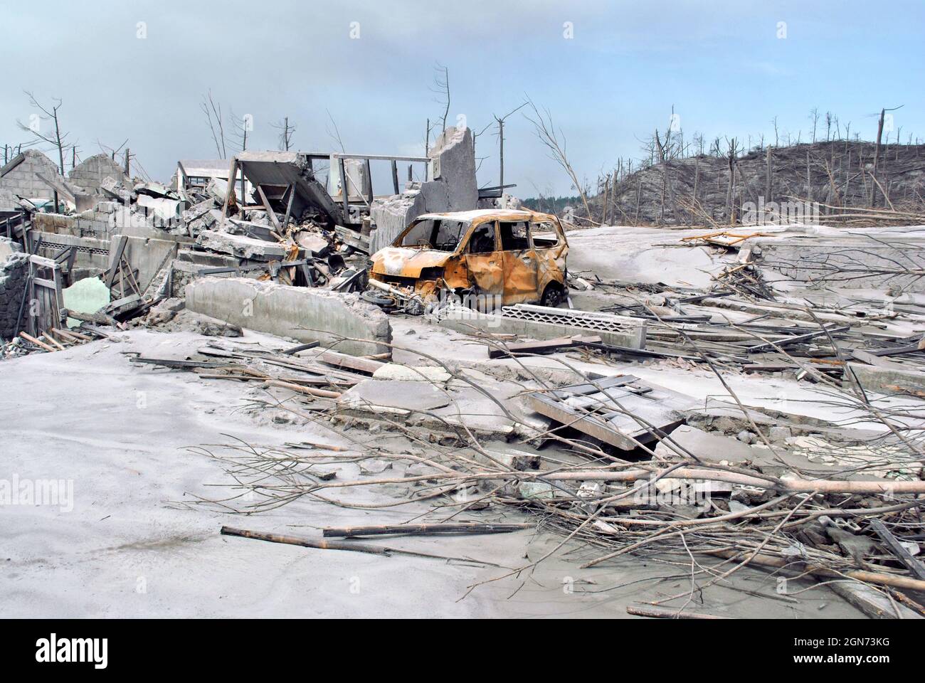 This is the view after Mount Merapi erupted in 2010 which caused a lot ...