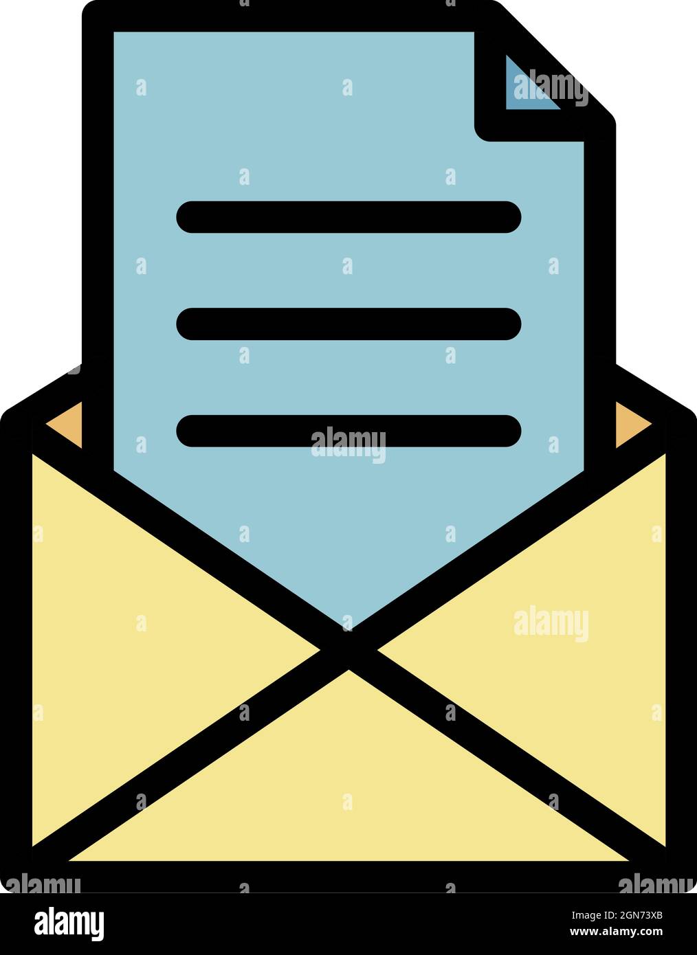 Letter in envelope icon. Outline letter in envelope vector icon color ...