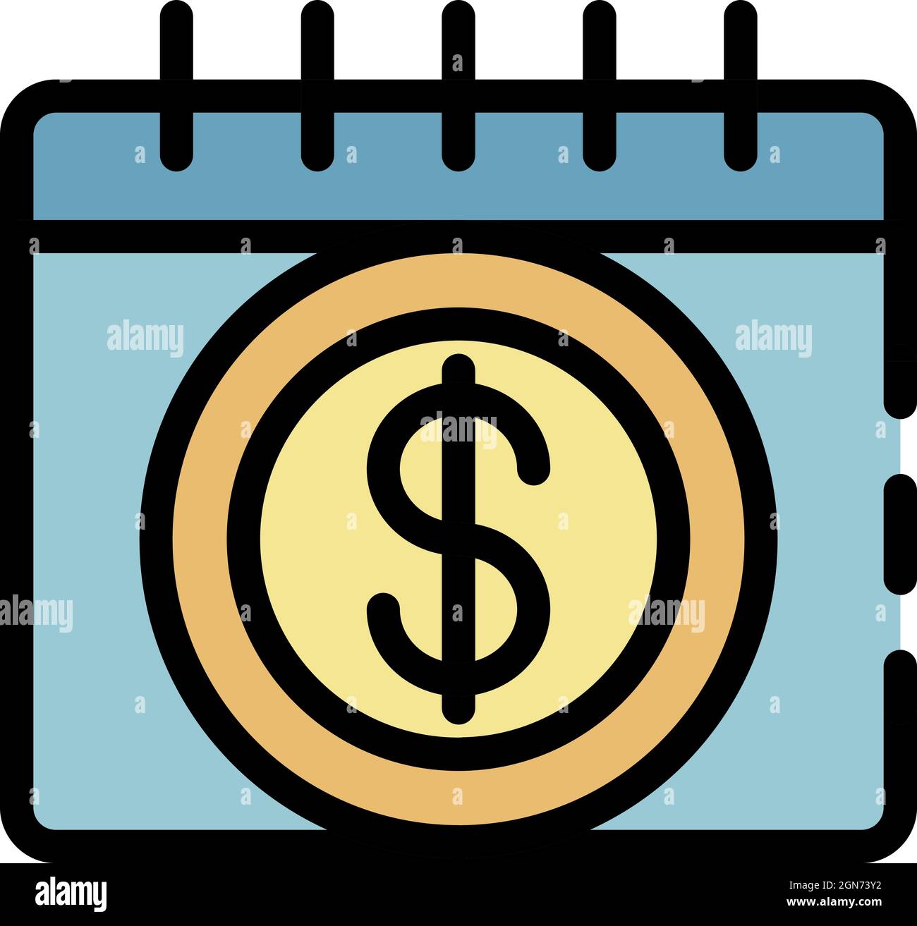 Calendar with a dollar sign icon. Outline calendar with a dollar sign ...