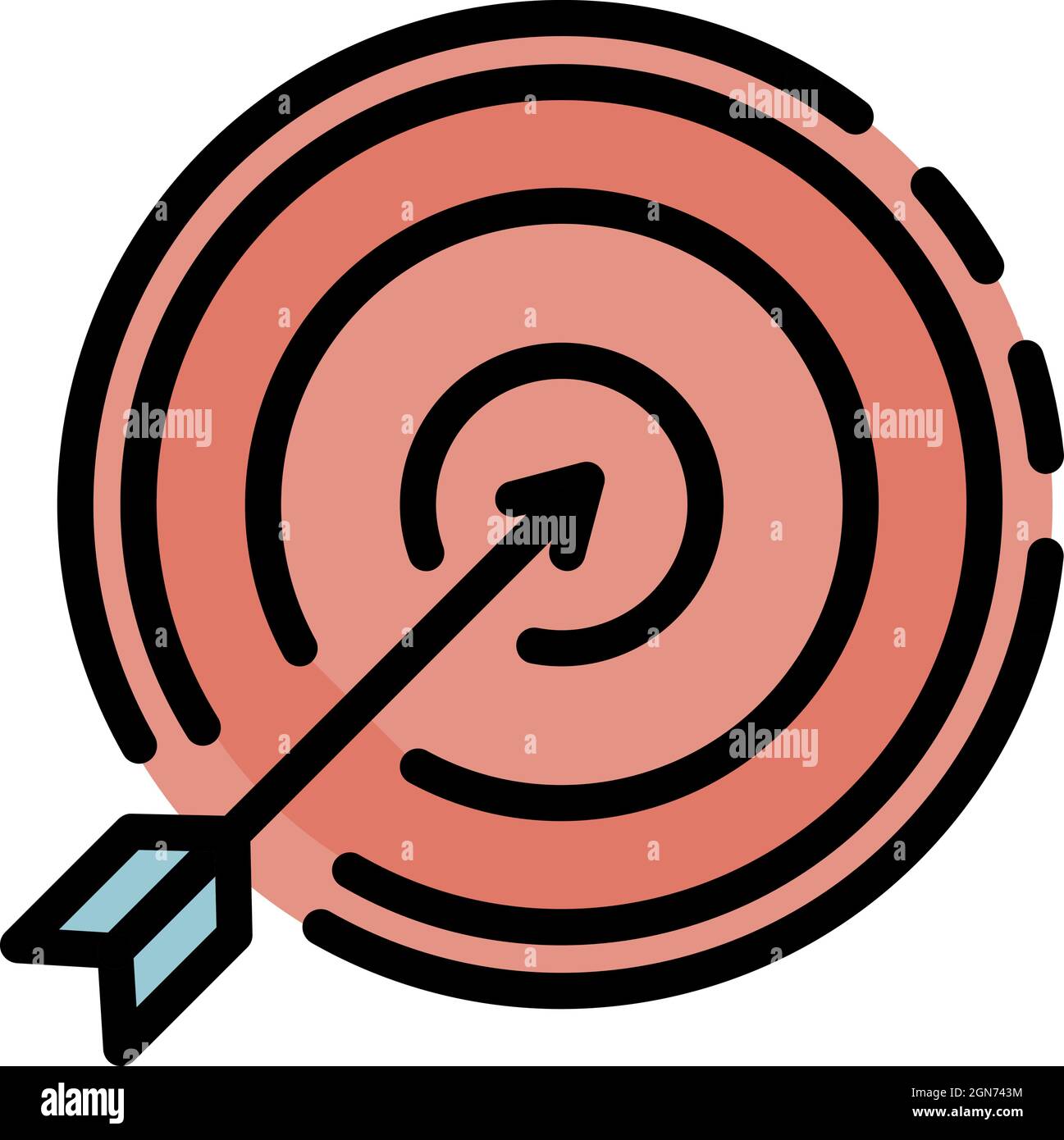 Arrow right on target icon. Outline arrow right on target vector icon ...