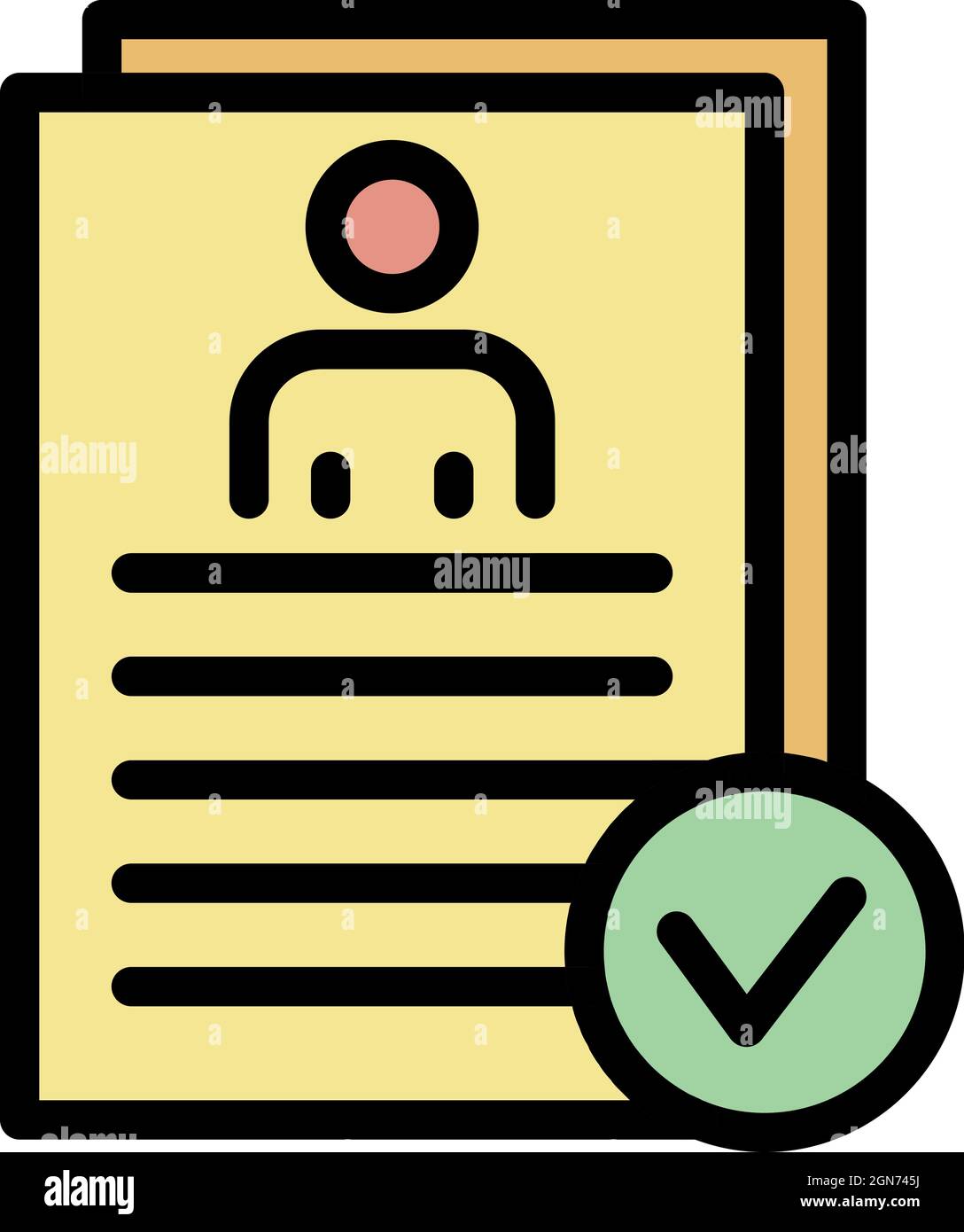Personal data check icon. Outline personal data check vector icon color ...