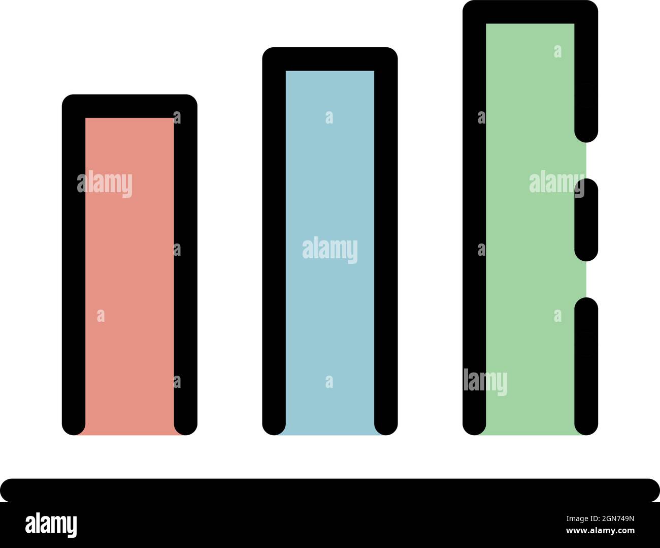 Admin chart icon. Outline admin chart vector icon color flat isolated ...
