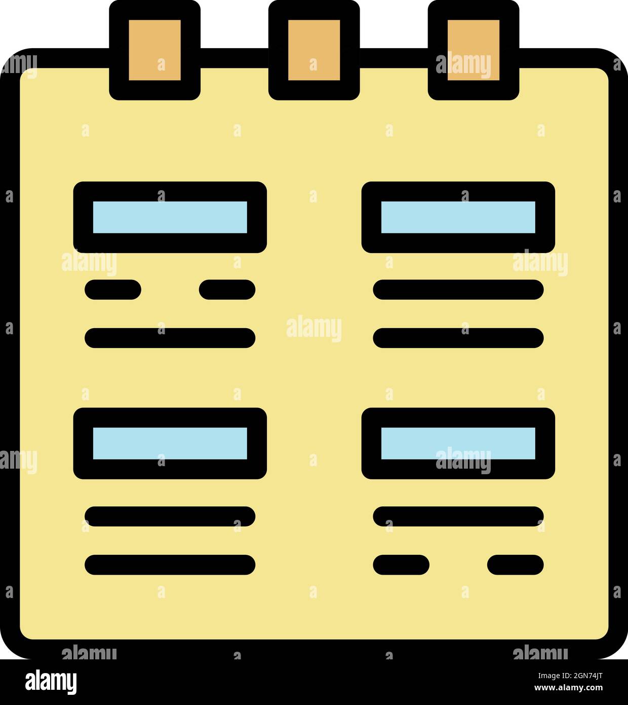 Flipped calendar icon. Outline flipped calendar vector icon color flat ...