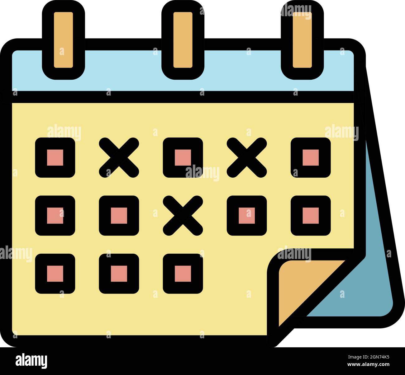 Marked calendar dates icon. Outline marked calendar dates vector icon ...