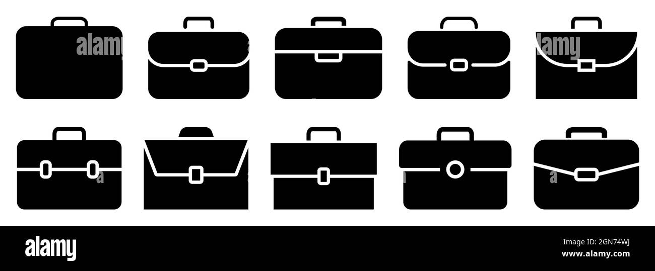 Set of briefcase vector icons. Vector illustration isolated on white ...