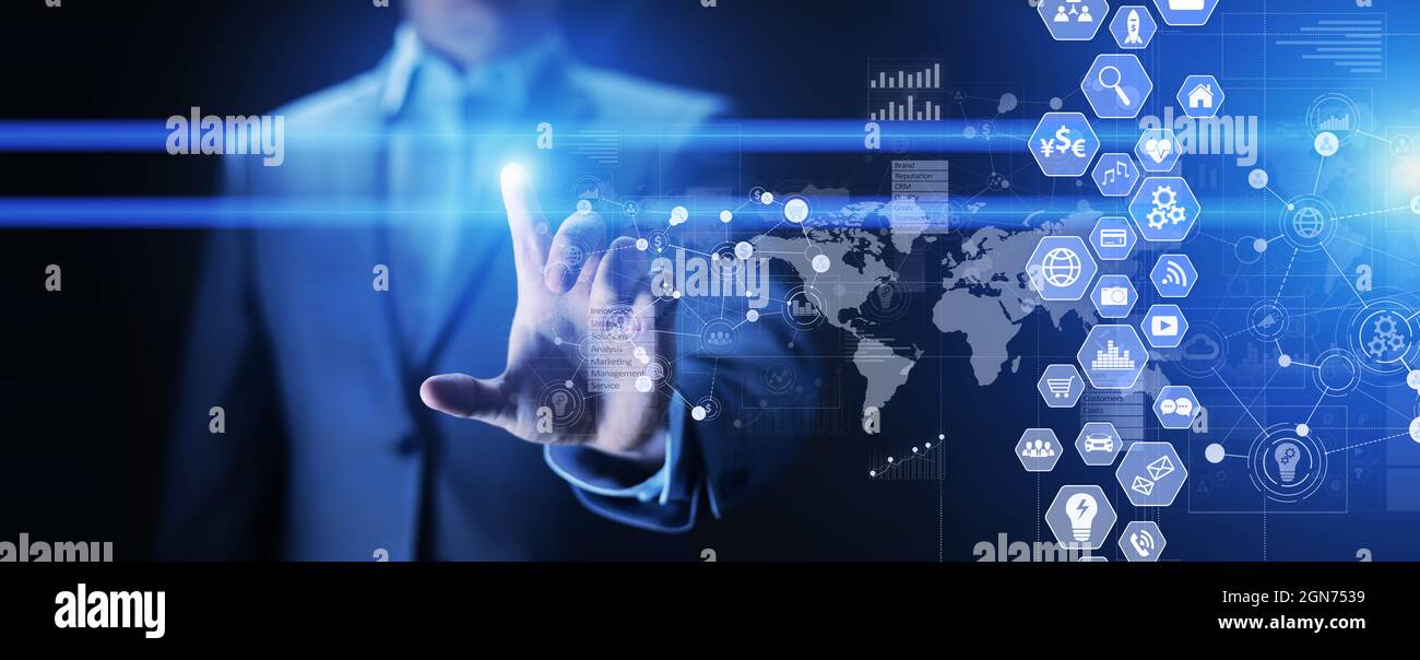 Business intelligence, Data analysis dashboard with icons charts and ...