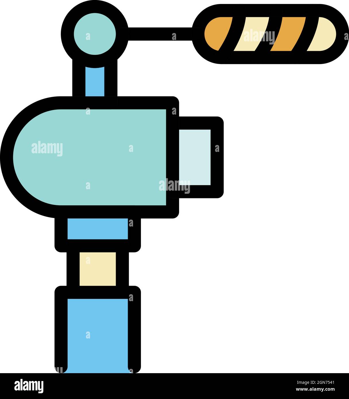 Camera with microphone icon. Outline camera with microphone vector icon ...