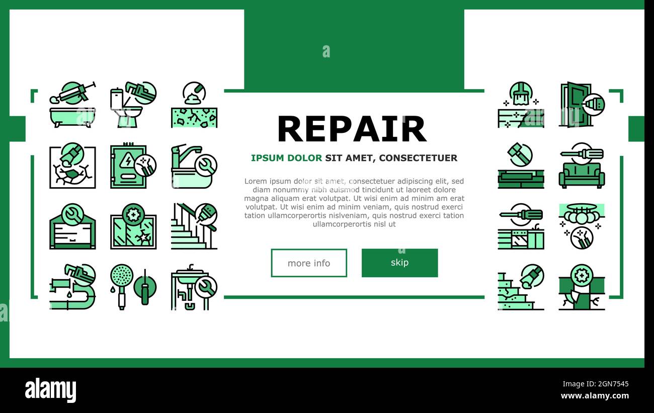 Home Repair Occupation Landing Header Vector Stock Vector Image & Art - Alamy