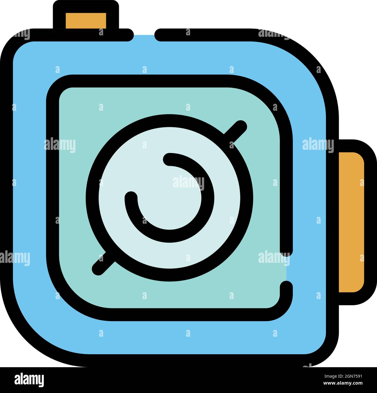 Action camera start button icon. Outline action camera start button ...