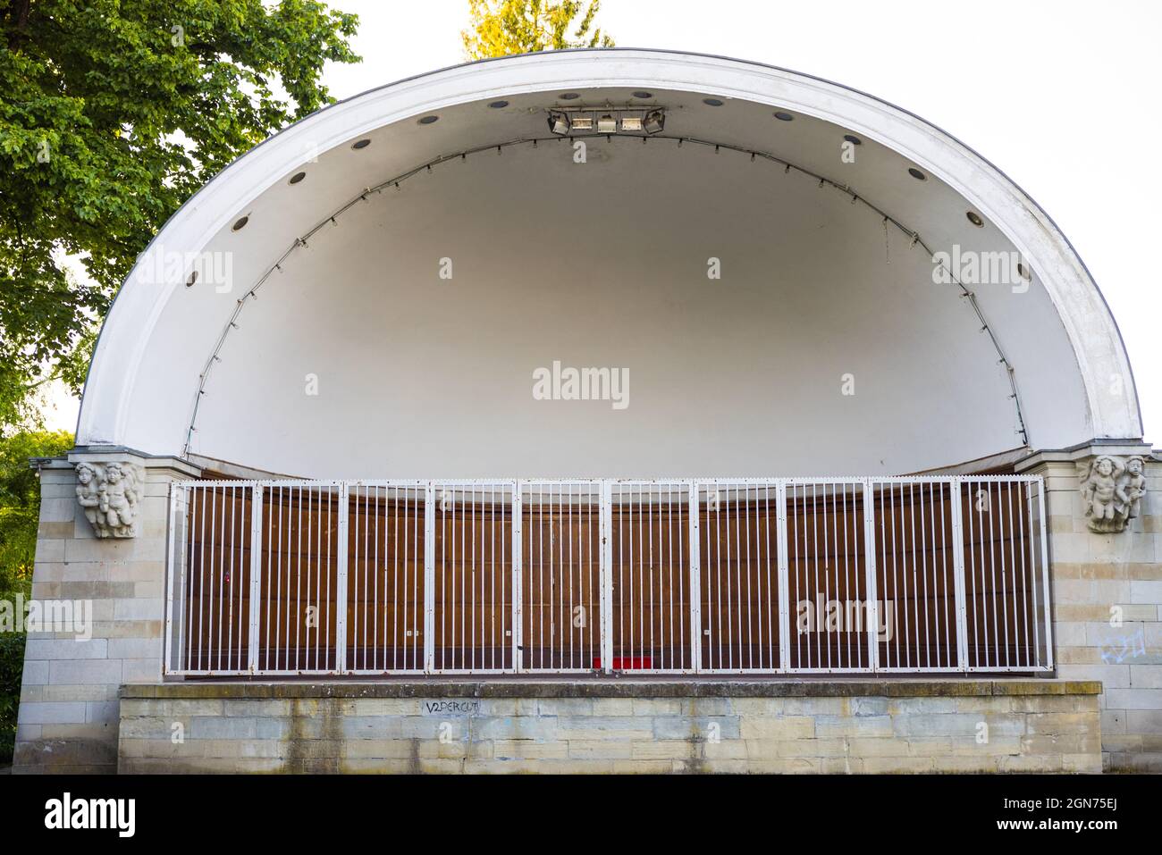 Small concert stage in the city garden of Constance Stock Photo - Alamy