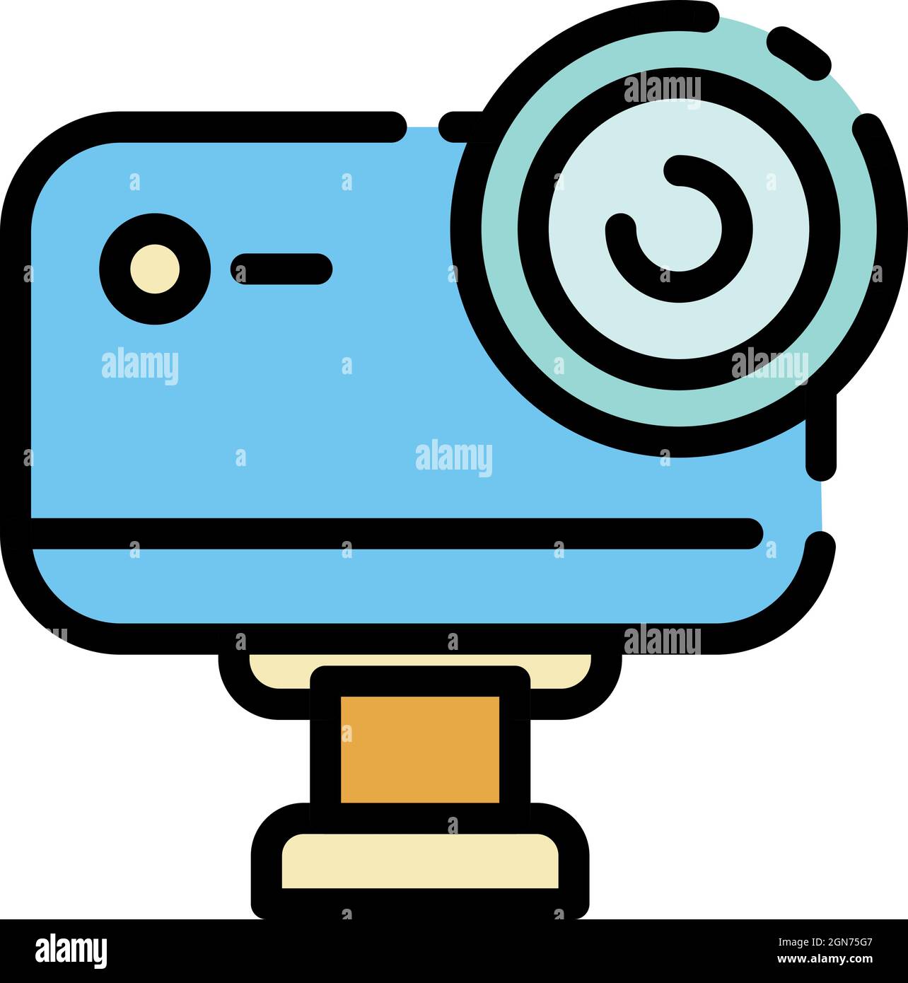 Car cam icon. Outline car cam vector icon color flat isolated Stock ...