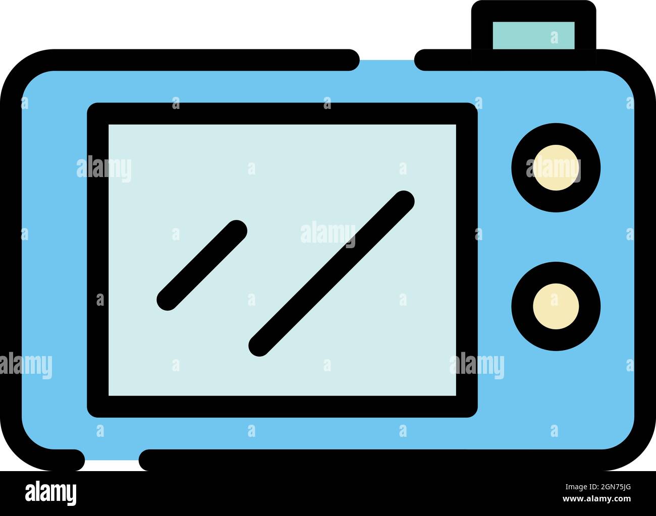Video camera screen icon. Outline video camera screen vector icon color ...