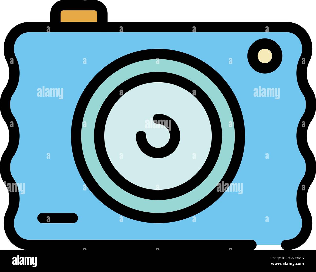 Mini camera icon. Outline mini camera vector icon color flat isolated ...