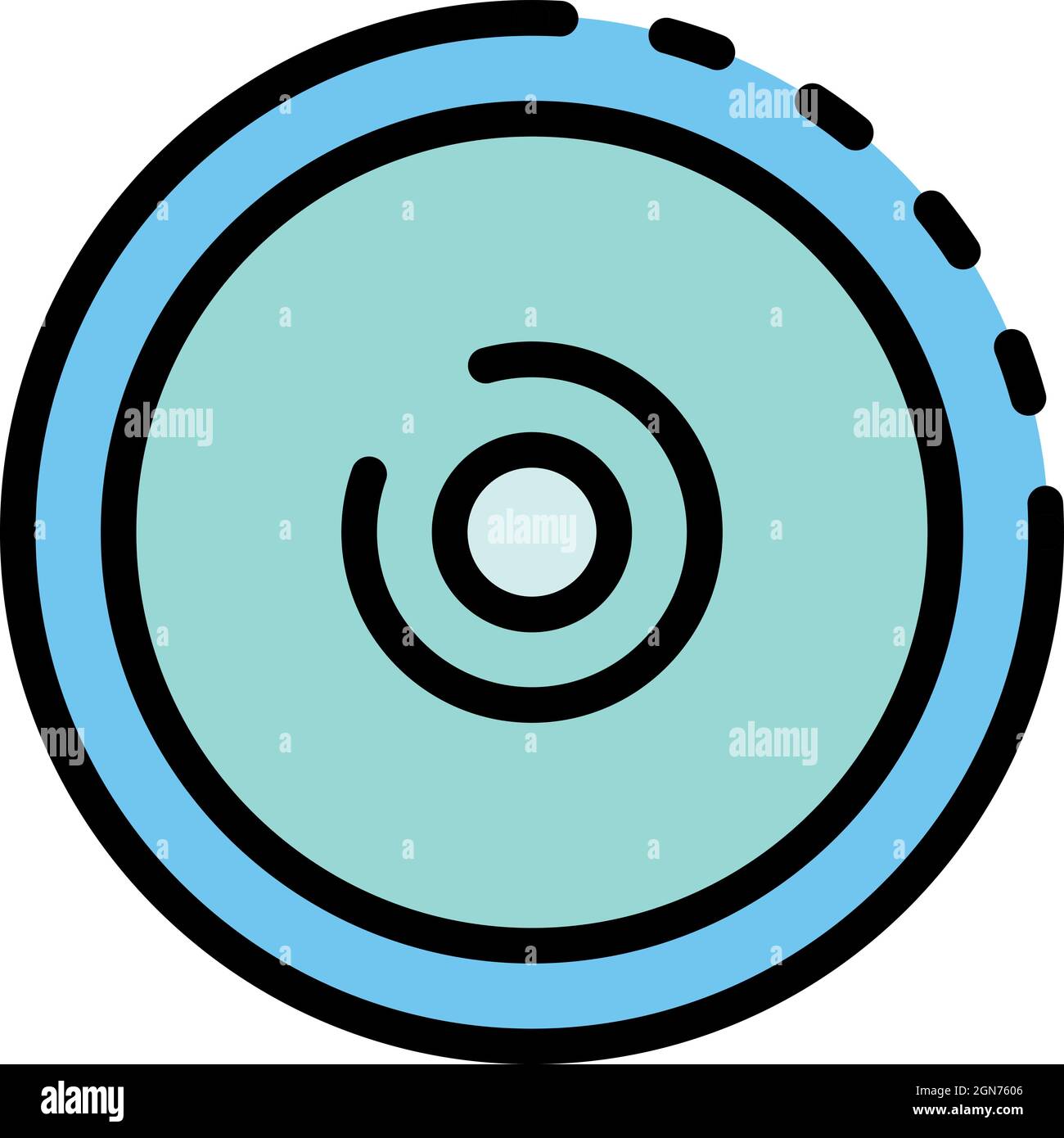 Camera lens icon. Outline camera lens vector icon color flat isolated ...