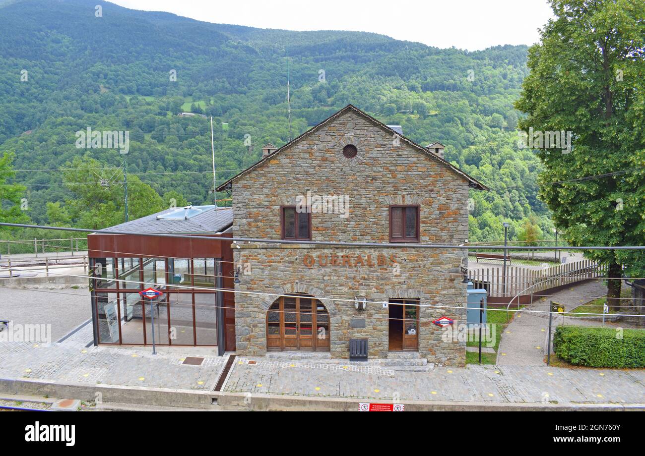 Queralbs station, Vall de Nuria rack railway in Barcelona Catalonia ...