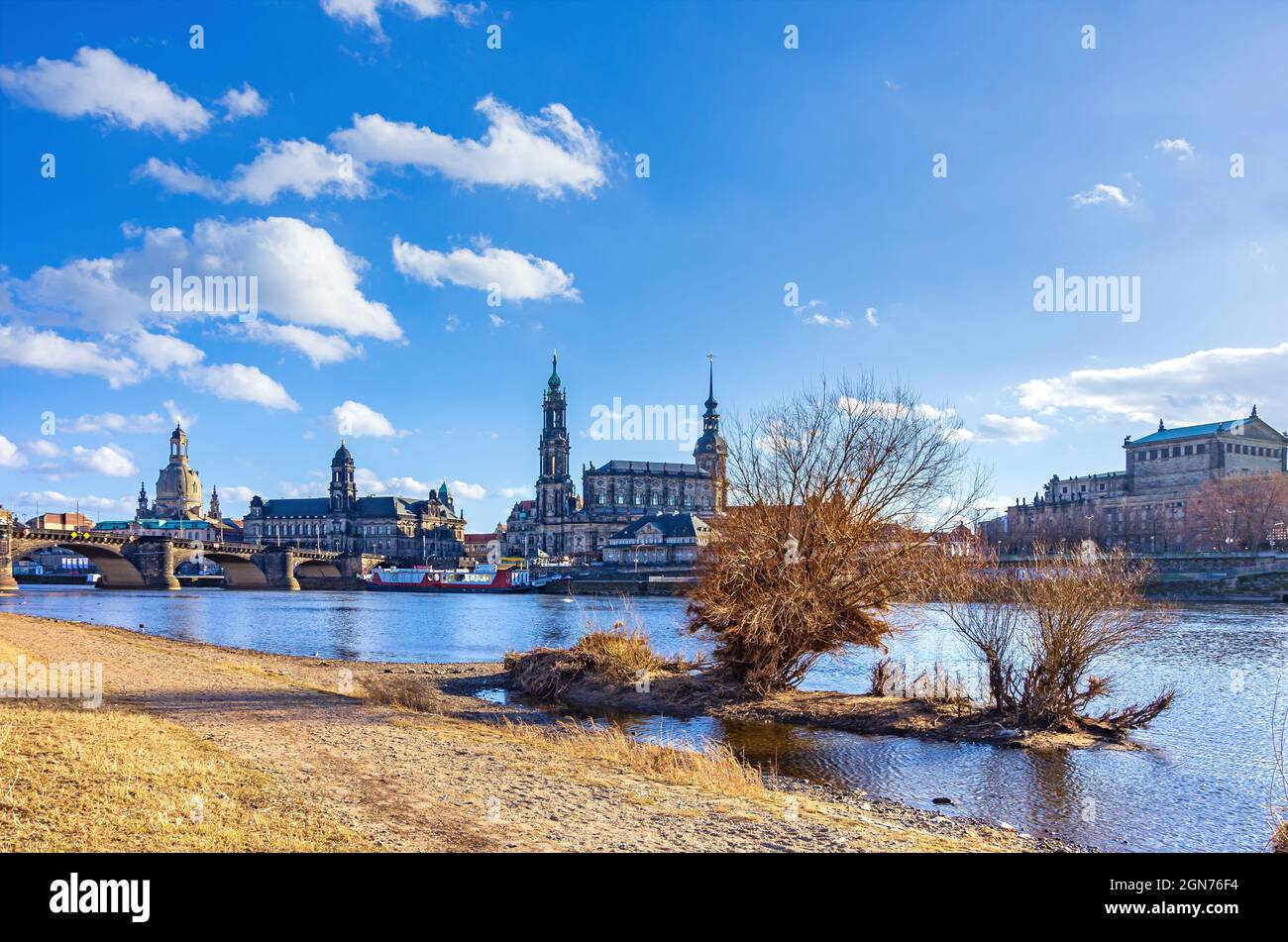 Dresden, Saxony, Germany: Classic view of the historic Old Town scenery ...