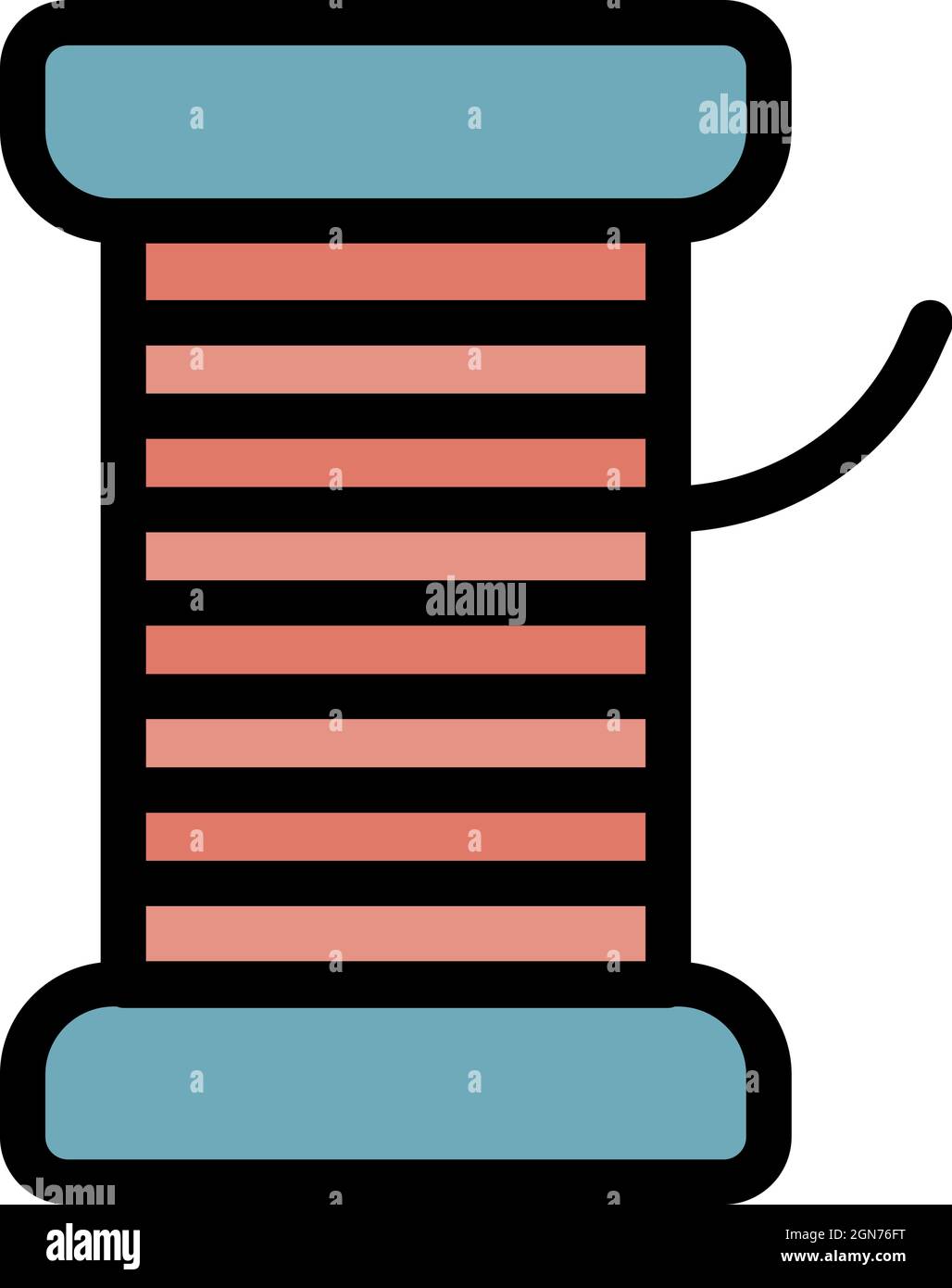 Sewing thread icon. Outline sewing thread vector icon color flat ...