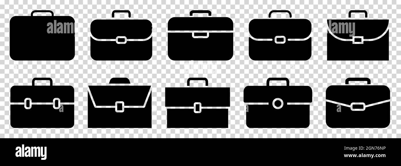 Set of briefcase vector icons. Vector illustration isolated on white ...