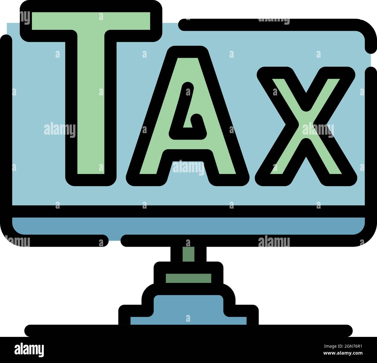 Online tax form icon. Outline online tax form vector icon color flat ...