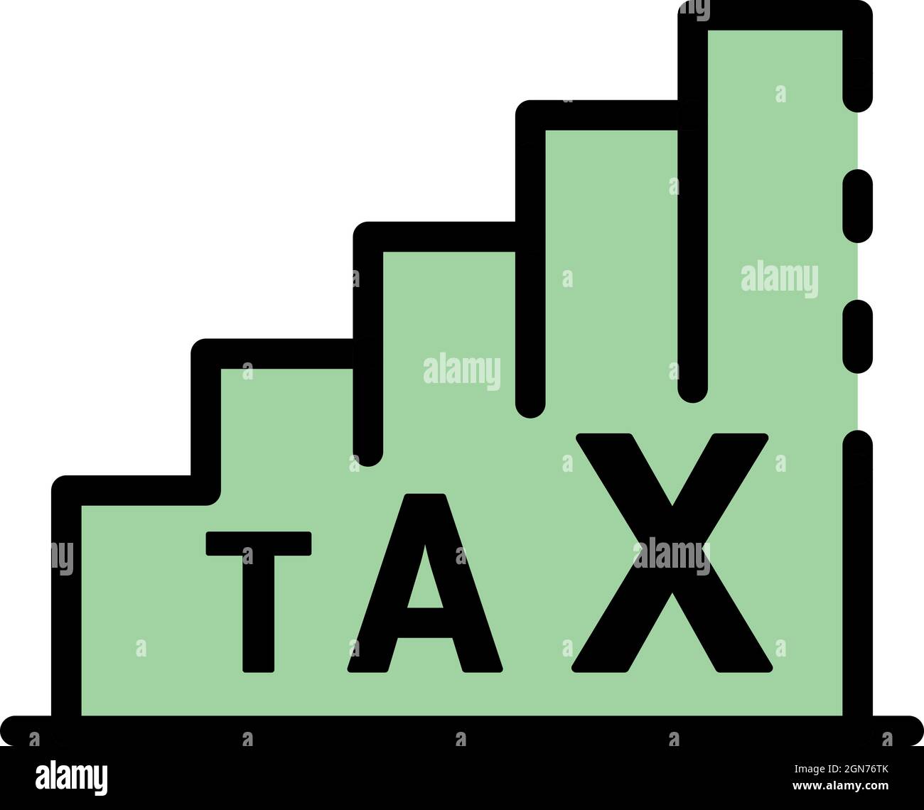 Tax chart icon. Outline tax chart vector icon color flat isolated Stock ...