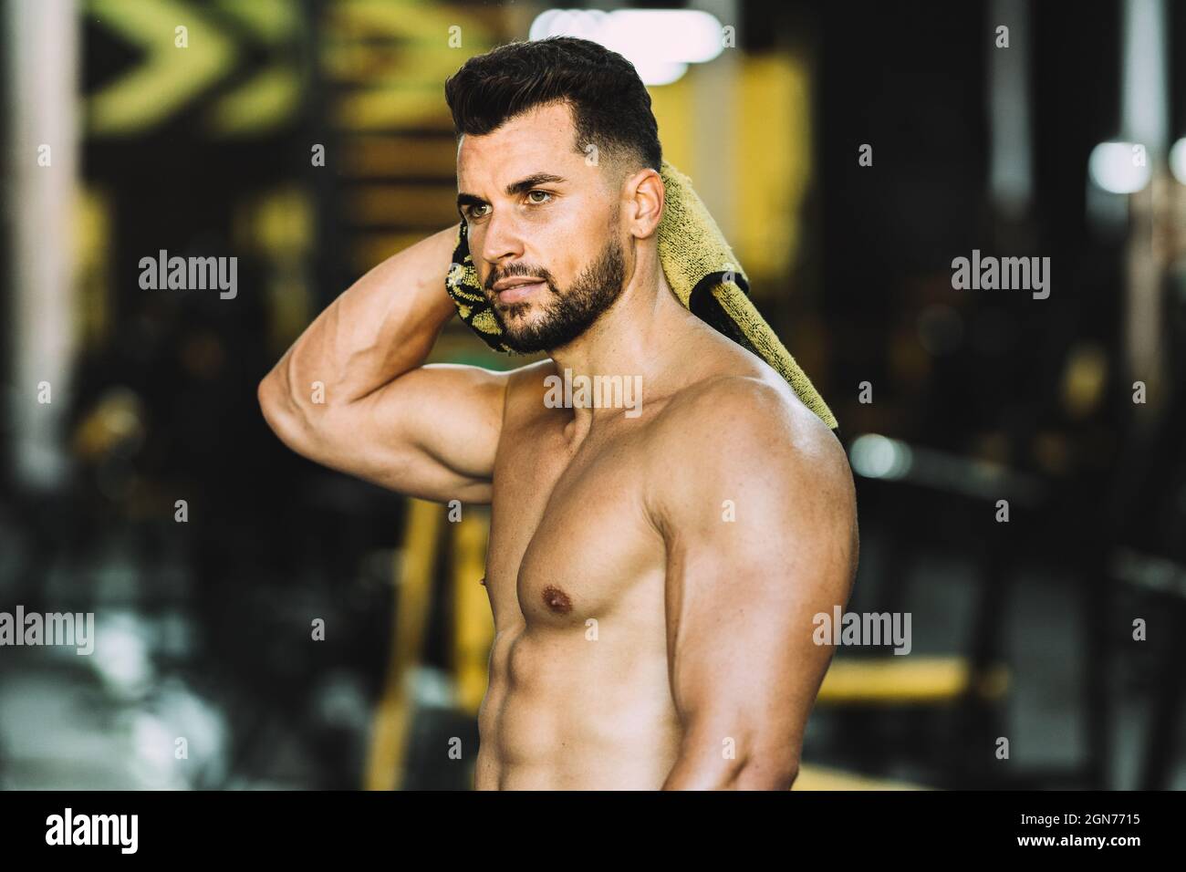 Man drying himself hi-res stock photography and images - Alamy