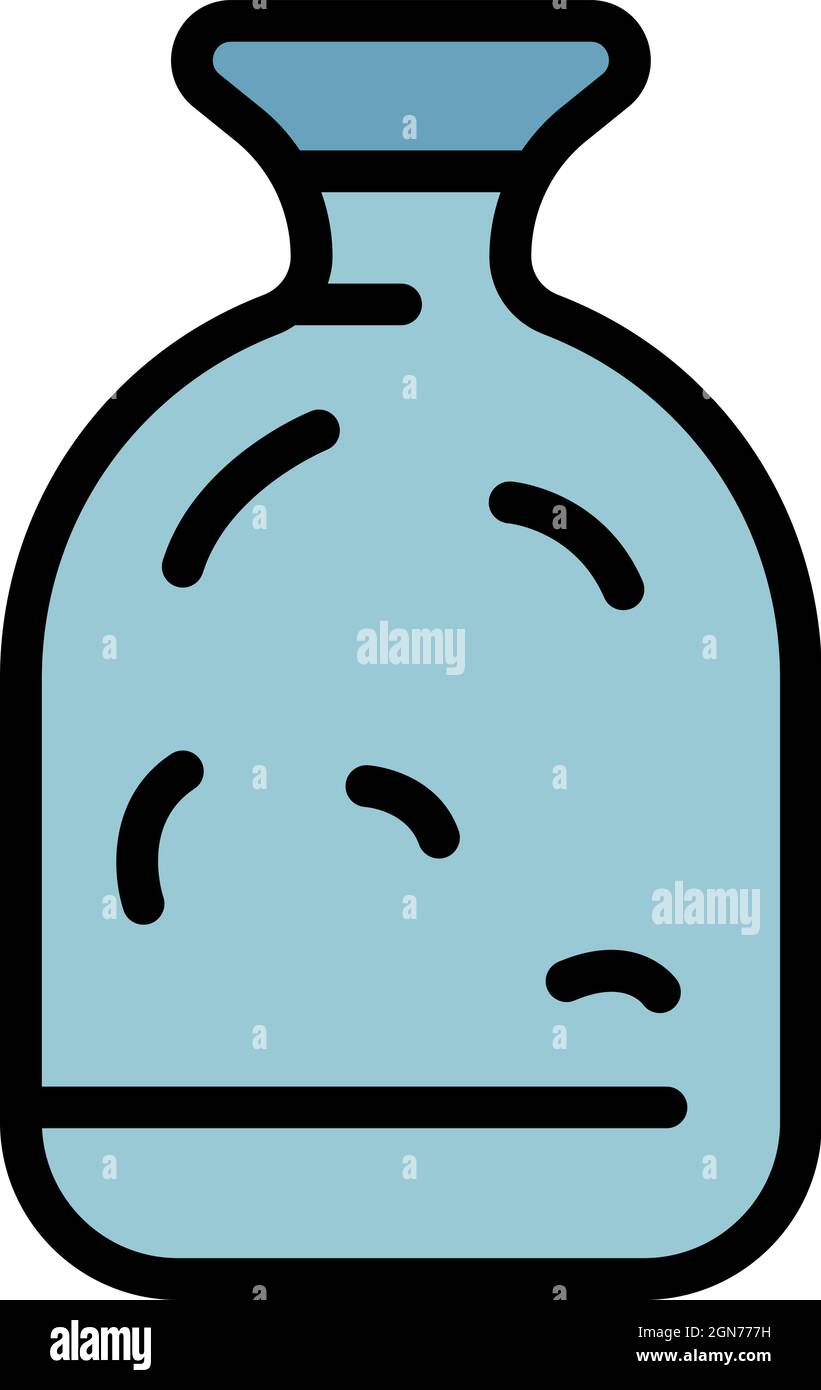 Glass jar icon. Outline glass jar vector icon color flat isolated Stock ...