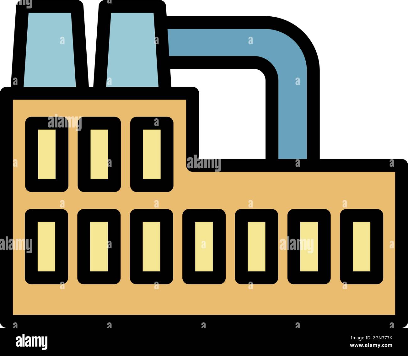 Recycling plant icon. Outline recycling plant vector icon color flat ...