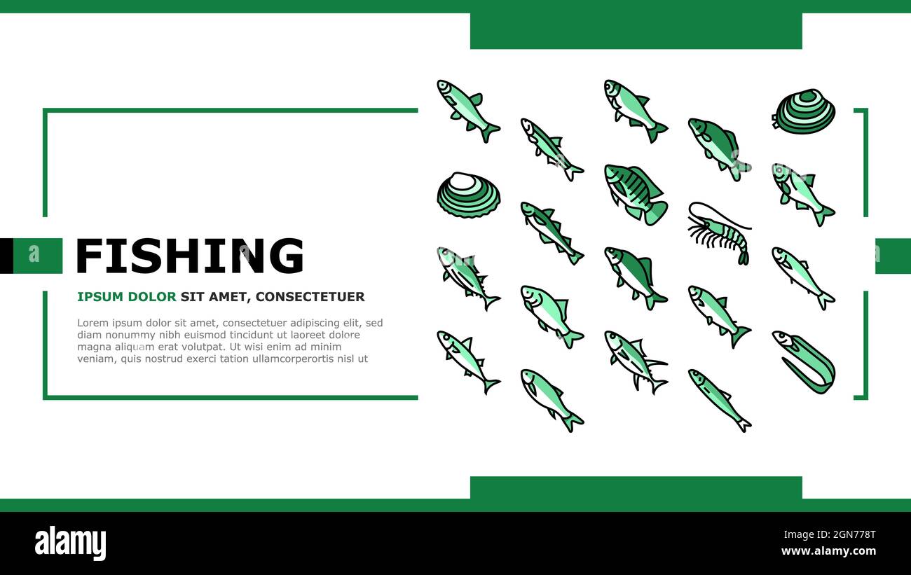 Commercial Fishing Aquaculture Landing Header Vector Stock Vector Image ...