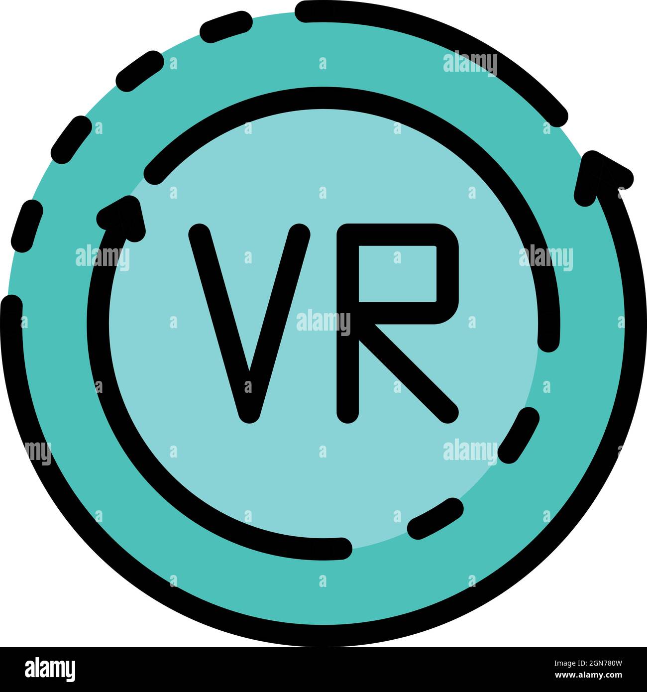 Modern vr icon. Outline modern vr vector icon color flat isolated Stock ...