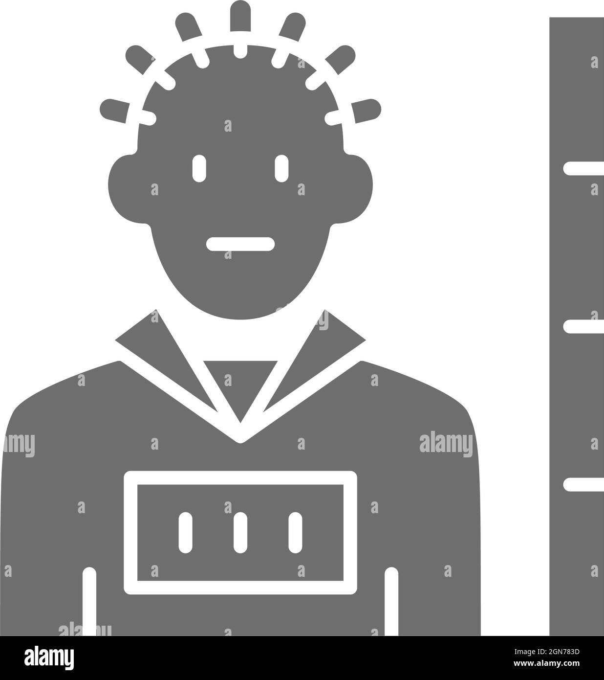 Criminal, crime grey icon. Isolated on white background Stock Vector ...