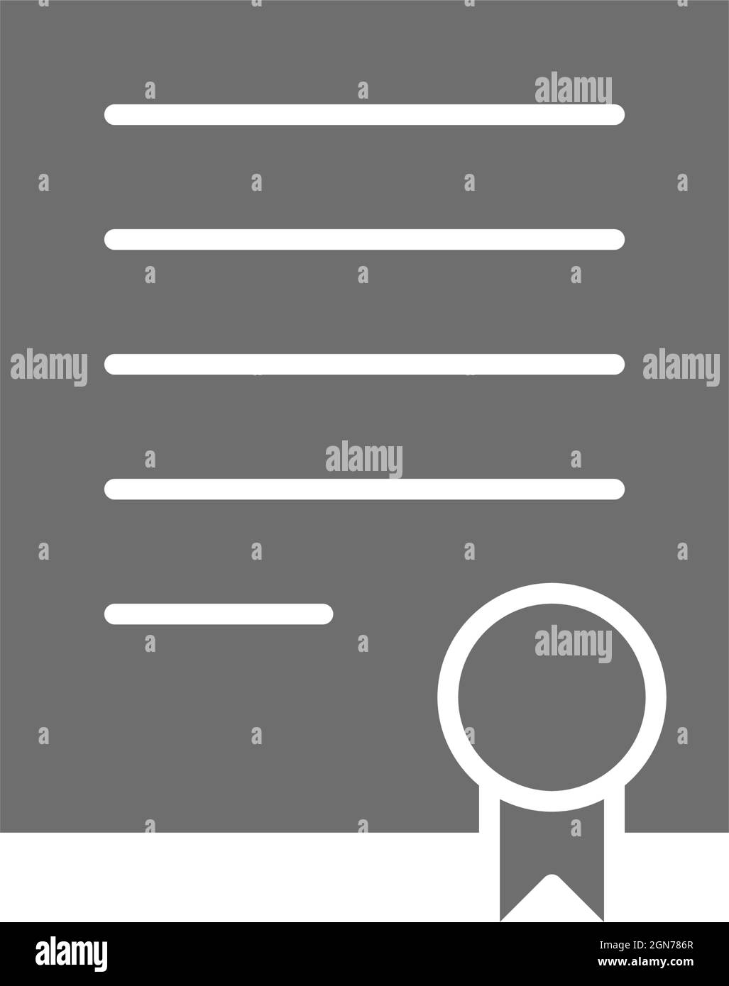 Certificate, signed document grey icon. Isolated on white background ...