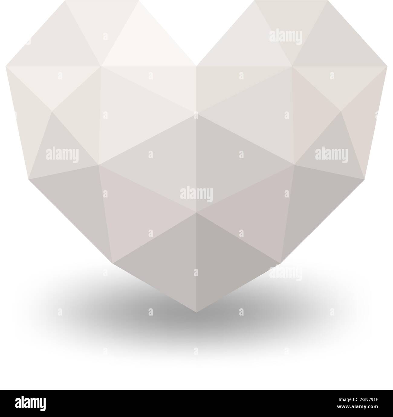 White geometric heart isolated illustration Stock Vector Image & Art ...