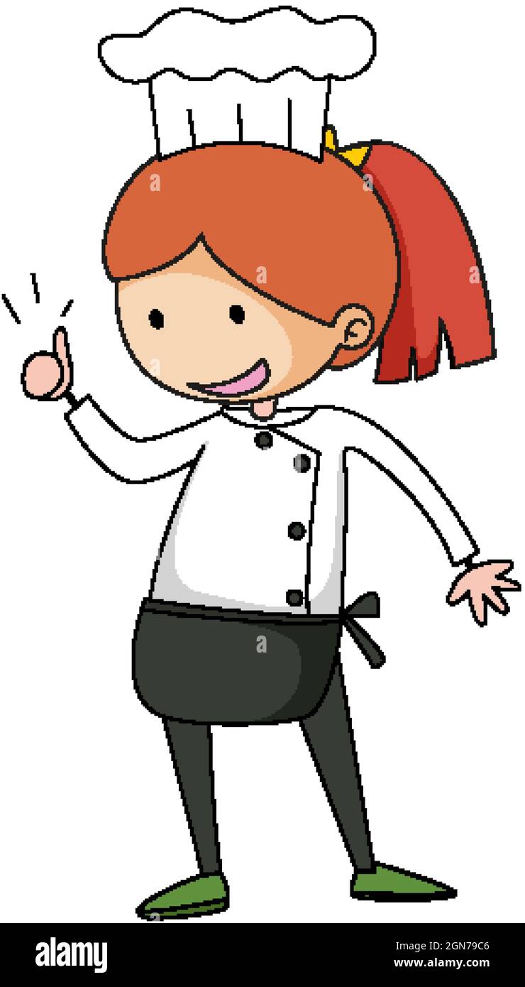 Little chef cartoon character isolated illustration Stock Vector Image ...