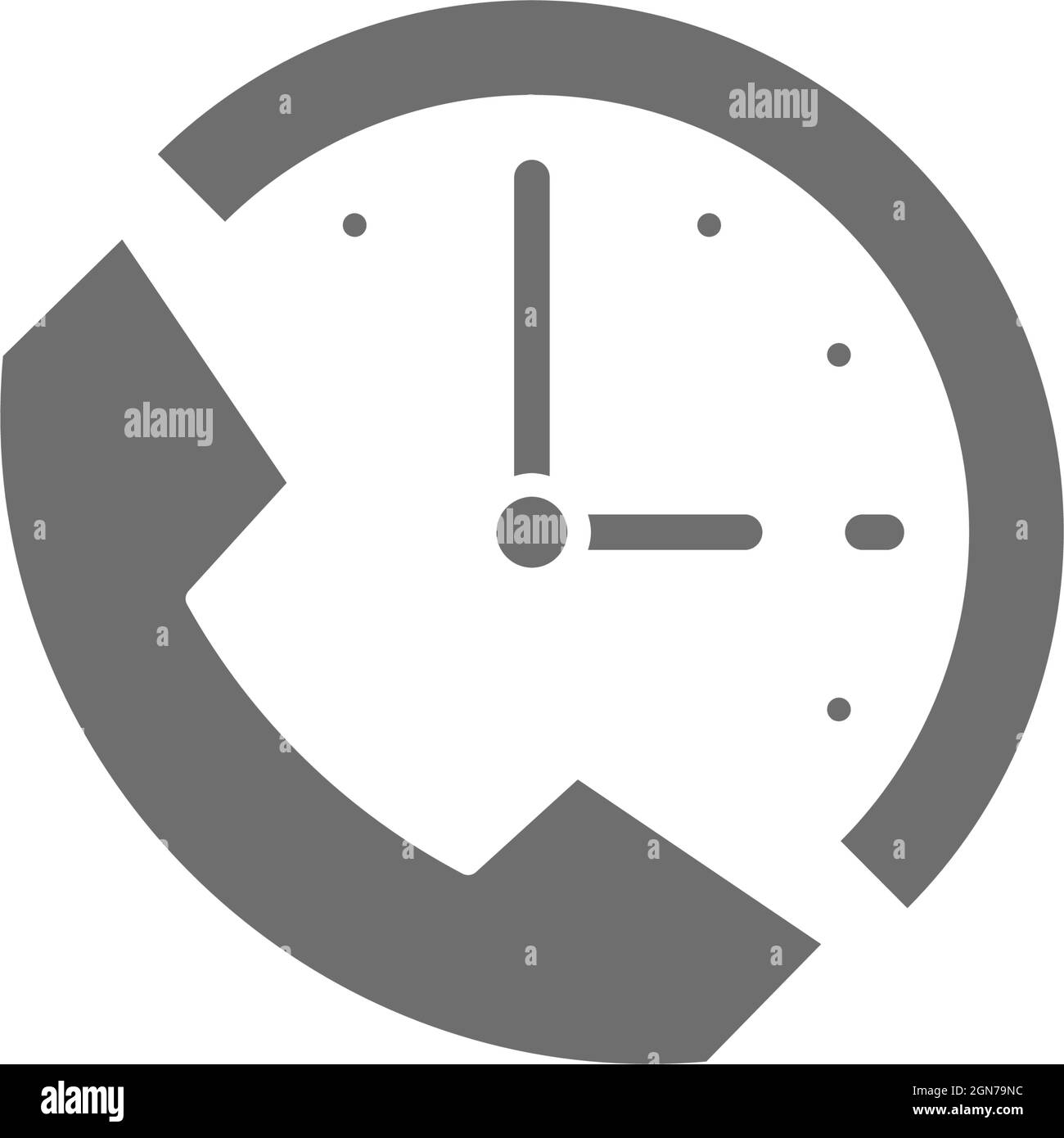 Clock with phone, support time, 24 hours service grey icon Stock Vector ...