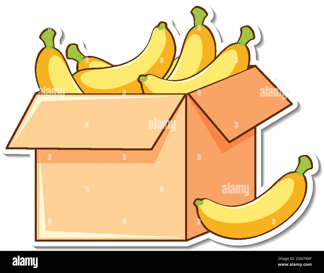 Bananas in a box Stock Vector Images - Alamy