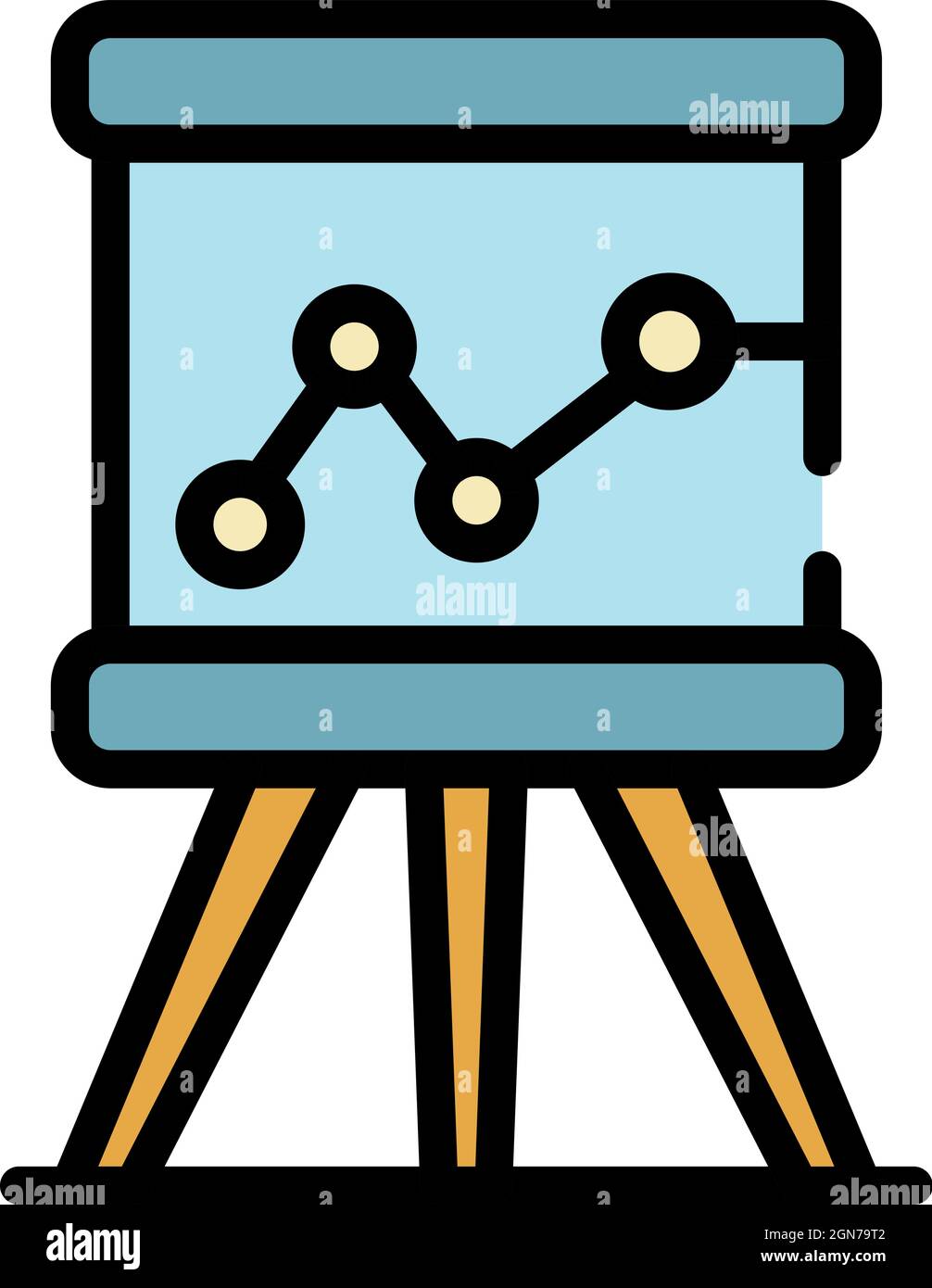 Money graph icon. Outline money graph vector icon color flat isolated ...