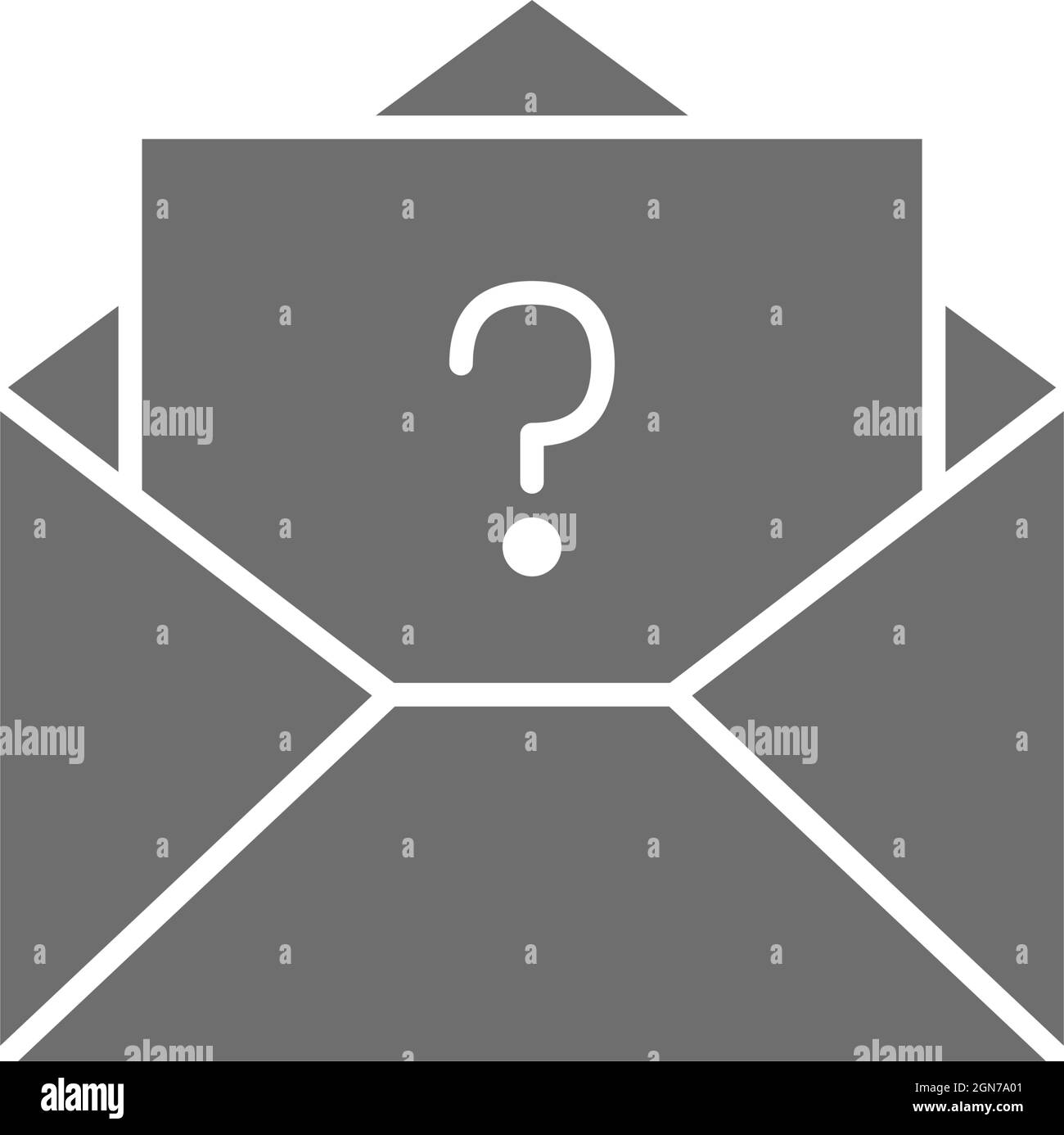Letter with question sign, frequently asked questions, faq grey icon ...