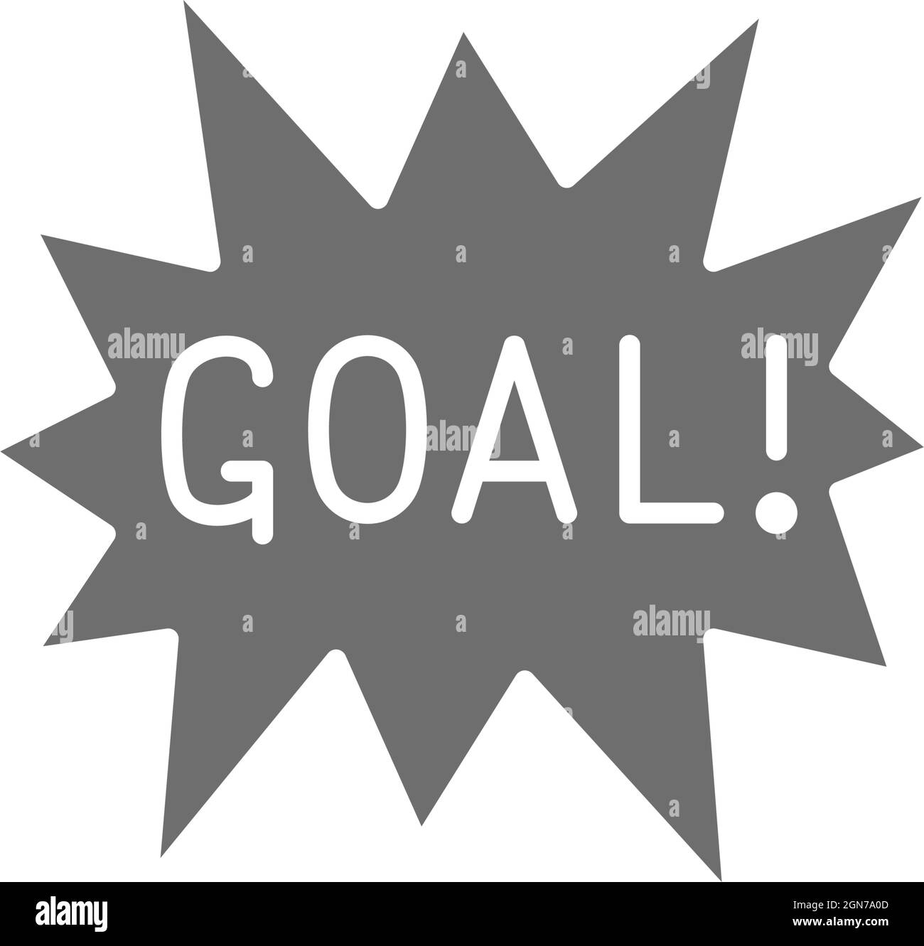 Goal scored, celebrating success grey icon. Isolated on white ...