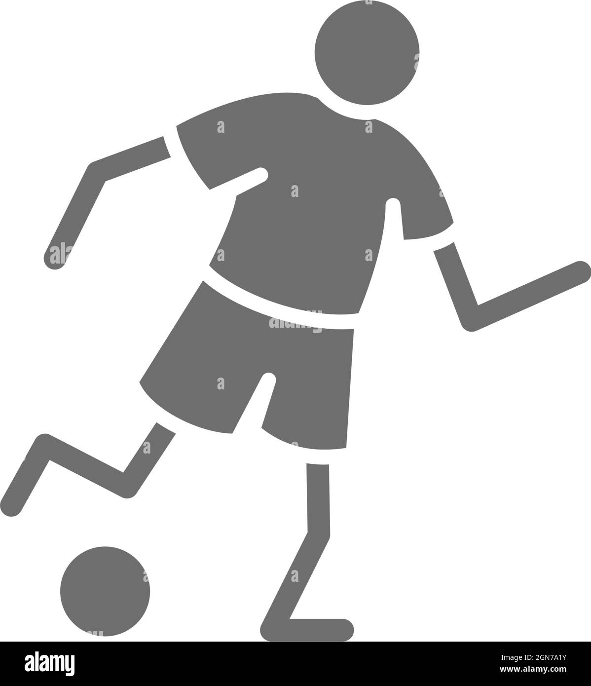 Soccer player grey icon. Isolated on white background Stock Vector ...