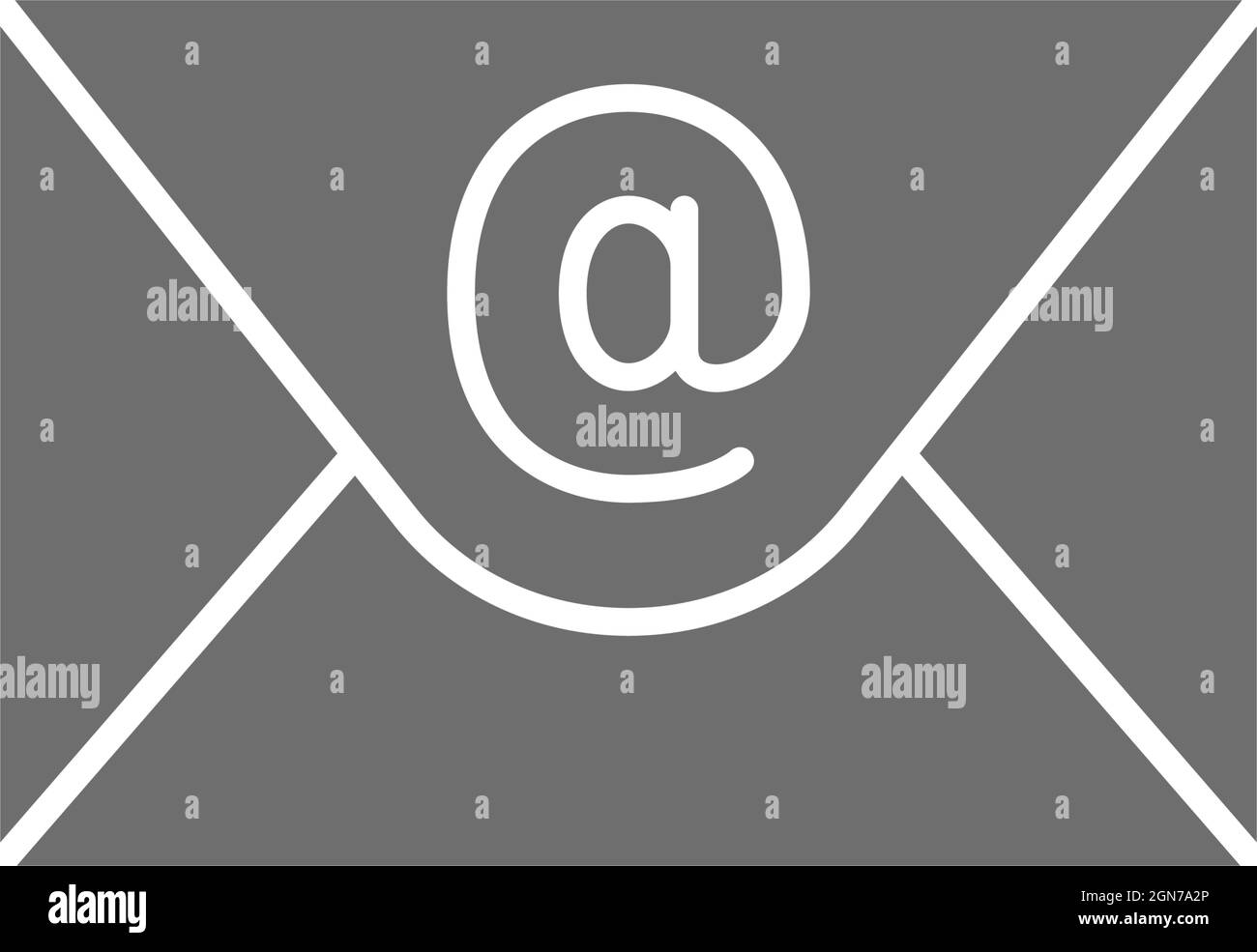 Vector email, internet message grey icon. Isolated on white background ...